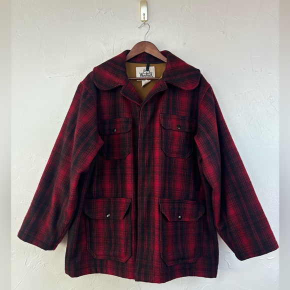 Woolrich | Jackets & Coats | Vintage Woolrich 96s Mens Mackinaw Buffalo Plaid Red Hunting Coat ...